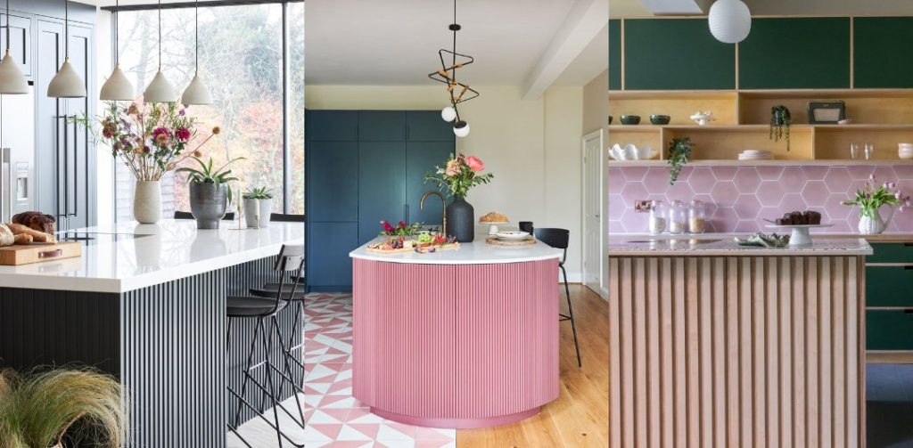 Fluted, reeded, and grooved kitchen islands: 15 inspiring ideas