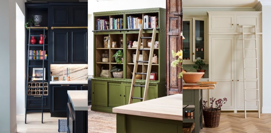 Kitchen ladder ideas to gain extra storage space