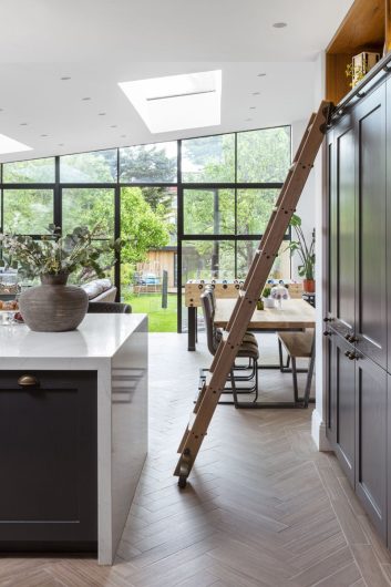 Kitchen ladder ideas to gain extra storage space