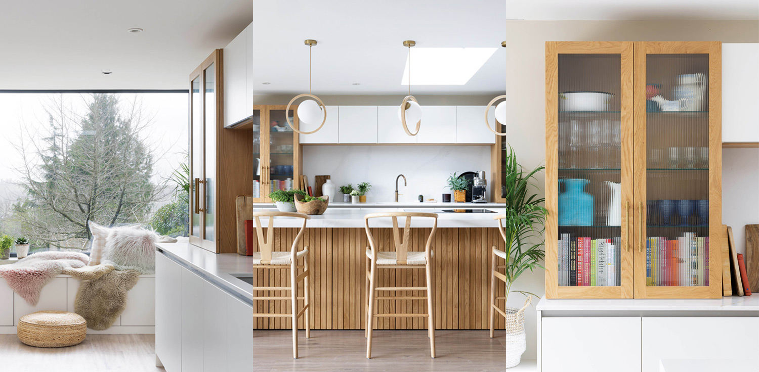 Tour this Scandi kitchen with white cabinetry and fluted wood
