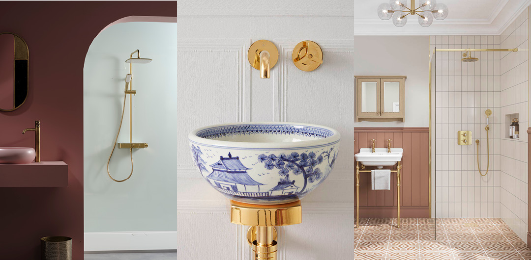 Opulent gold brassware is the latest bathroom trend you need