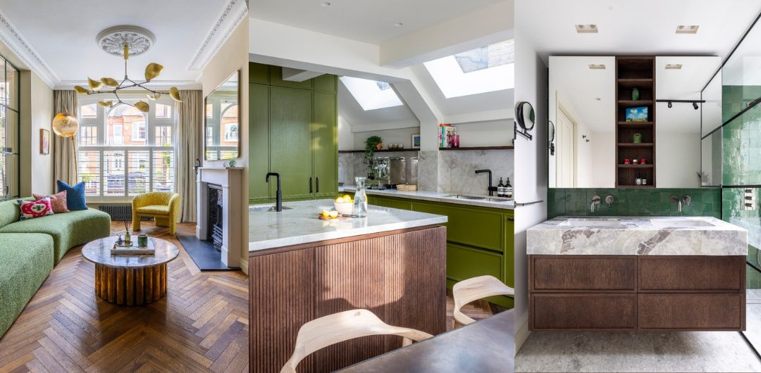 Tour this home's green kitchen and nature-inspired rooms